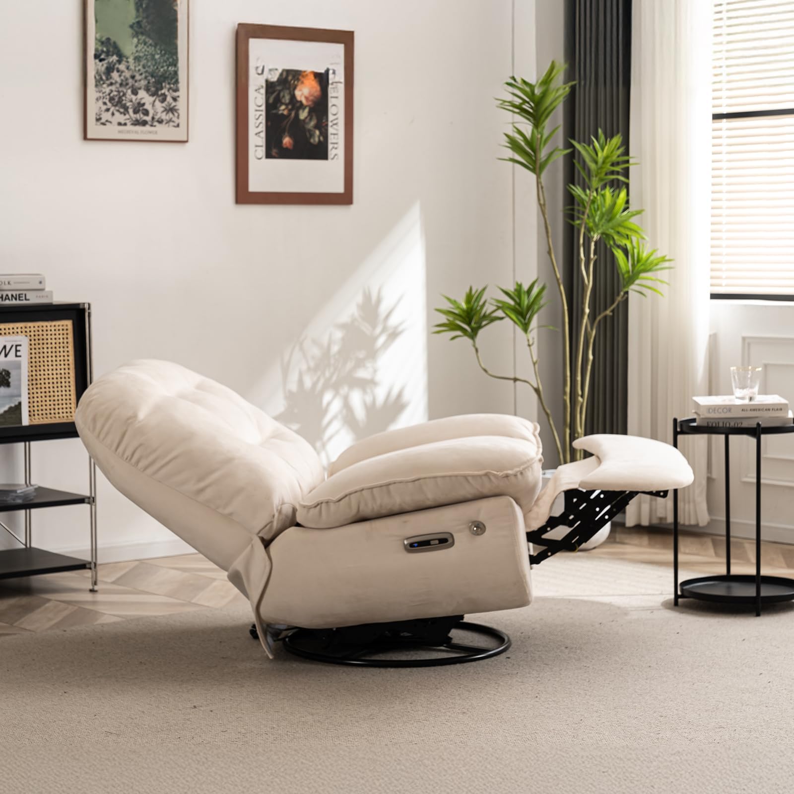 Amazon.com: Smart Oversized Electric Recliner Chair, 360° Round Swivel ...