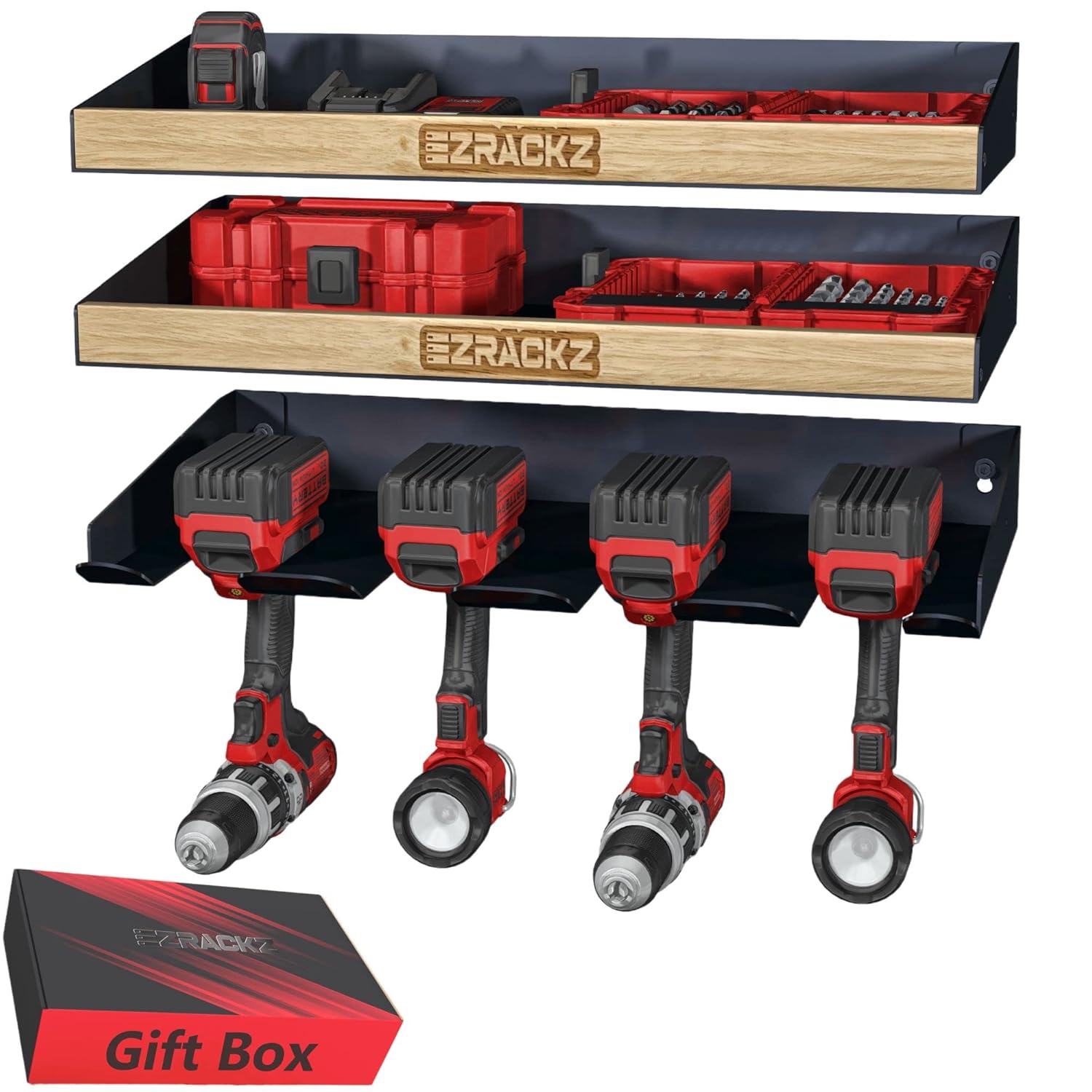 EZRACKZ Power Tool Organizer Wall Mount, Solid Steel Tool Rack for ...