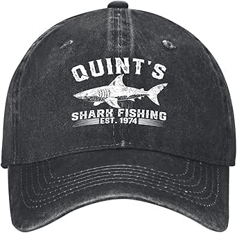 Amazon.com: Quints Shark Fishing Amity Island EST 1975 Hats for Womens ...