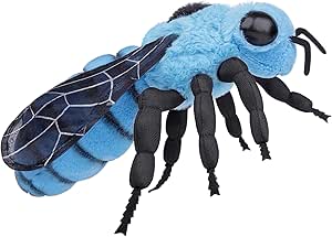 Amazon.com: Frankiezhou Home Blue Bee Plush Toy, Lifelike Blue Bee 16in ...