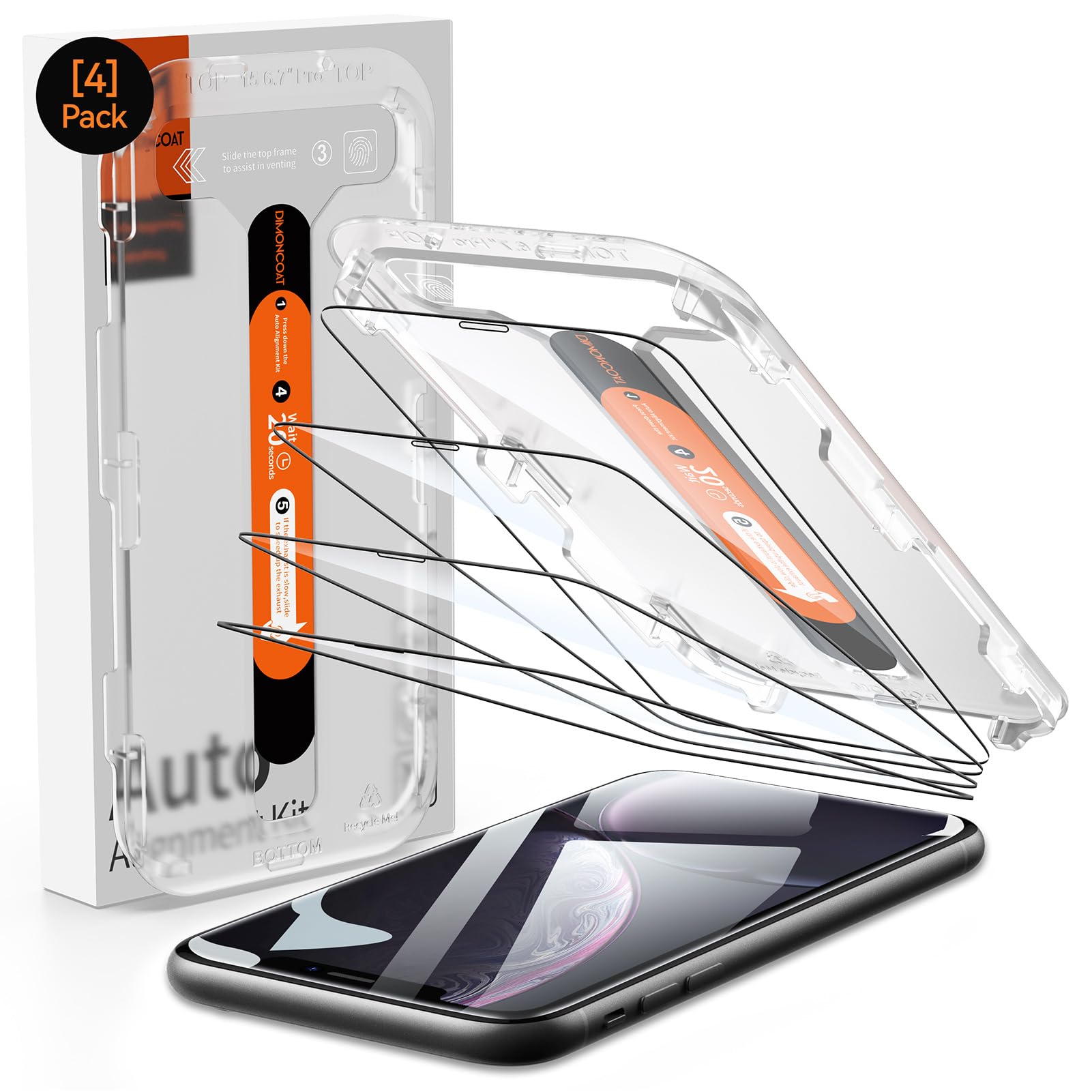 Amazon.com: DIMONCOAT 4-Pack Screen Protector Compatible with iPhone 11 ...