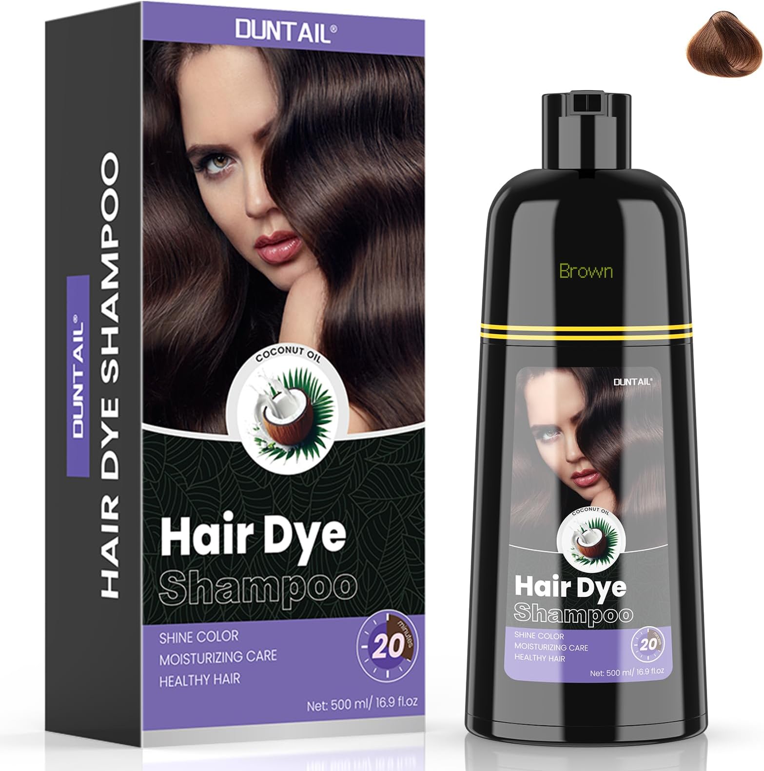 Amazon.com : BOJICA Brown Hair Dye Shampoo 3 in 1, Natural Hair Color ...