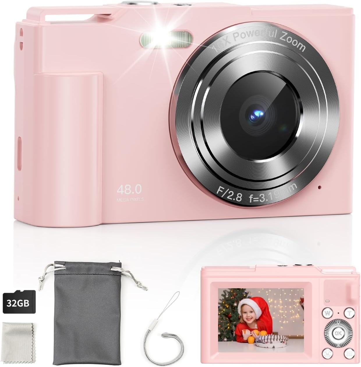 Amazon.com : Digital Camera, FHD 4K 64MP Point and Shoot Kids Digital ...