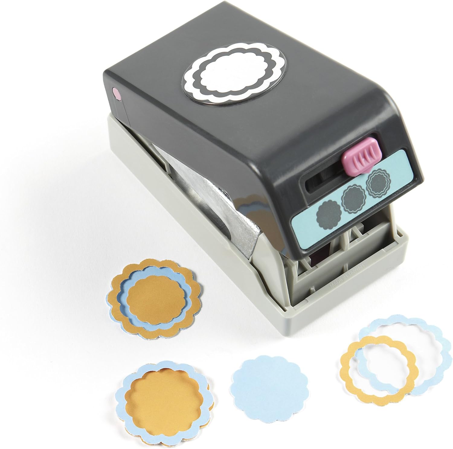 EK Success Punch Scallop Circle Layering Punch, White : Amazon.co.uk ...