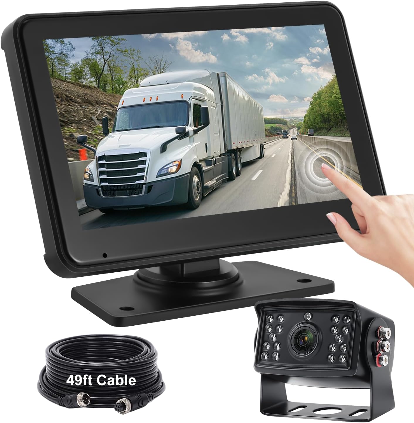 Amazon.com: 7" AHD1080P Wired Backup Camera System with Touch Monitor ...