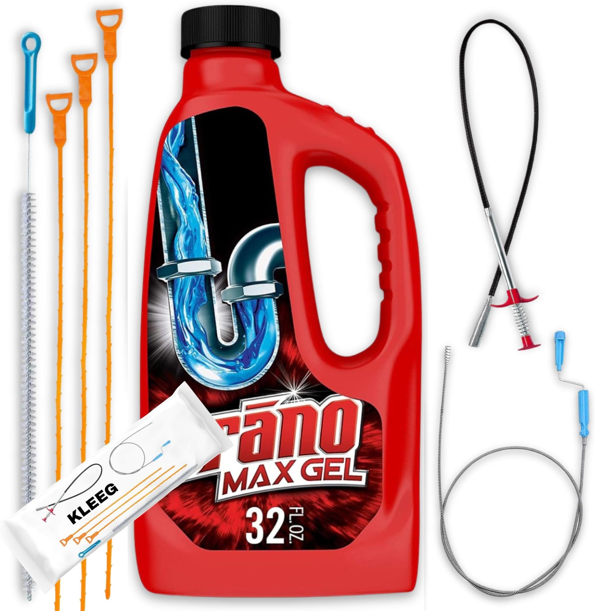 Amazon.com: DranoMaxGel Drain Clog Remover Bundled With KLEEG Drain ...