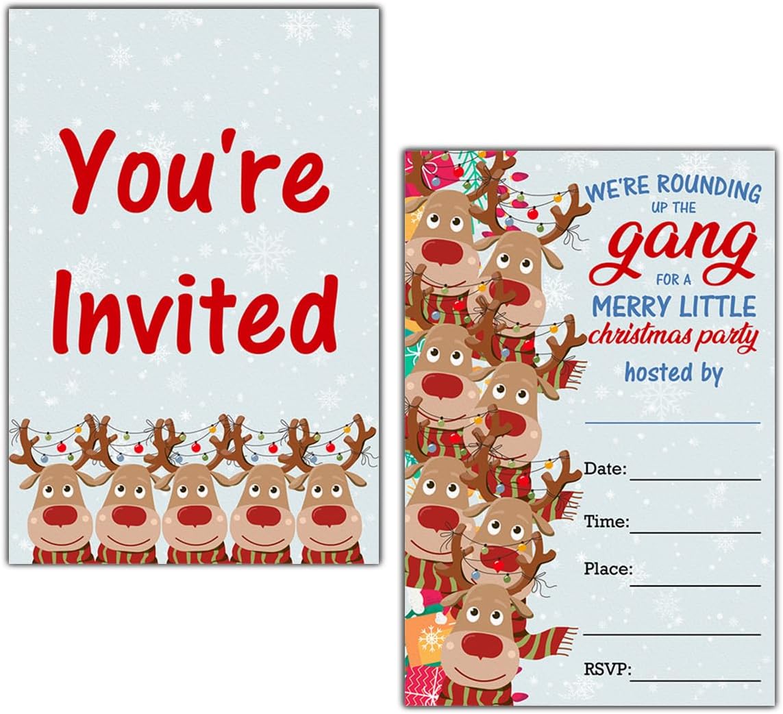 Amazon.com : WERNNSAI 24 Pack Christmas Party Invitations Kit ...
