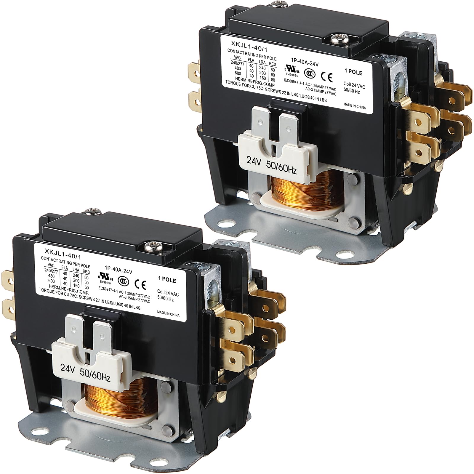 Snapklik.com : Dreyoo 2 Pack 24V Coil 40A 1 Pole Air Conditioner ...