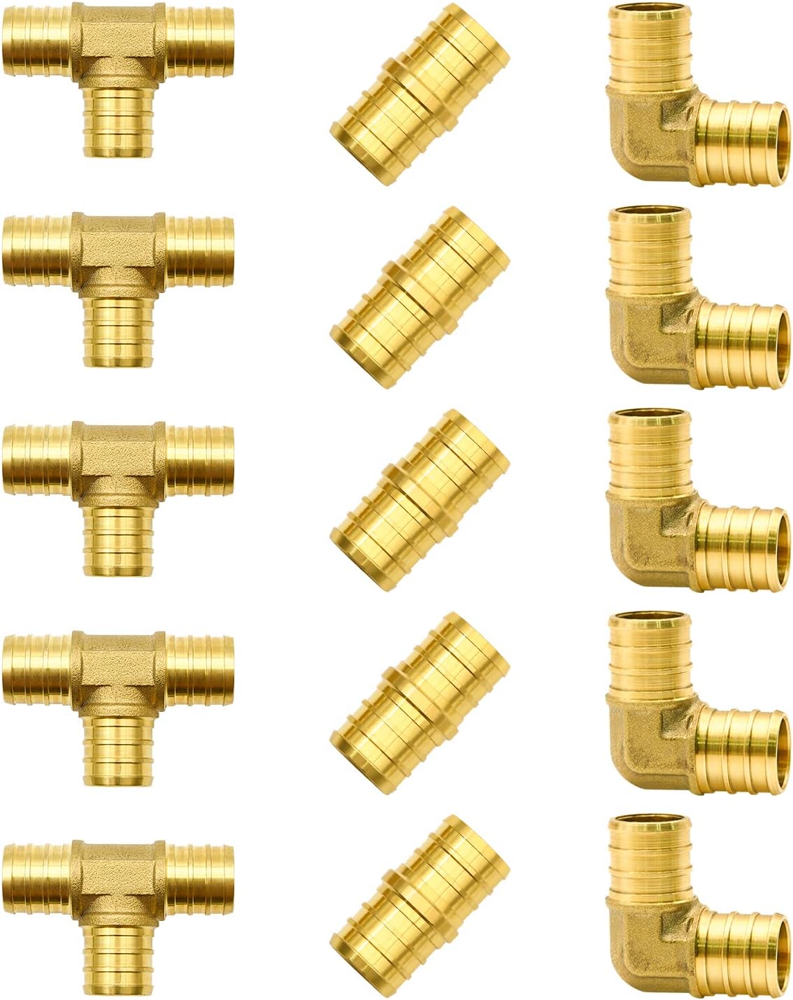 10 Pack PEX Fittings, 1/2" PEX Fittings, PEX Elbow Fittings, Brass PEX ...