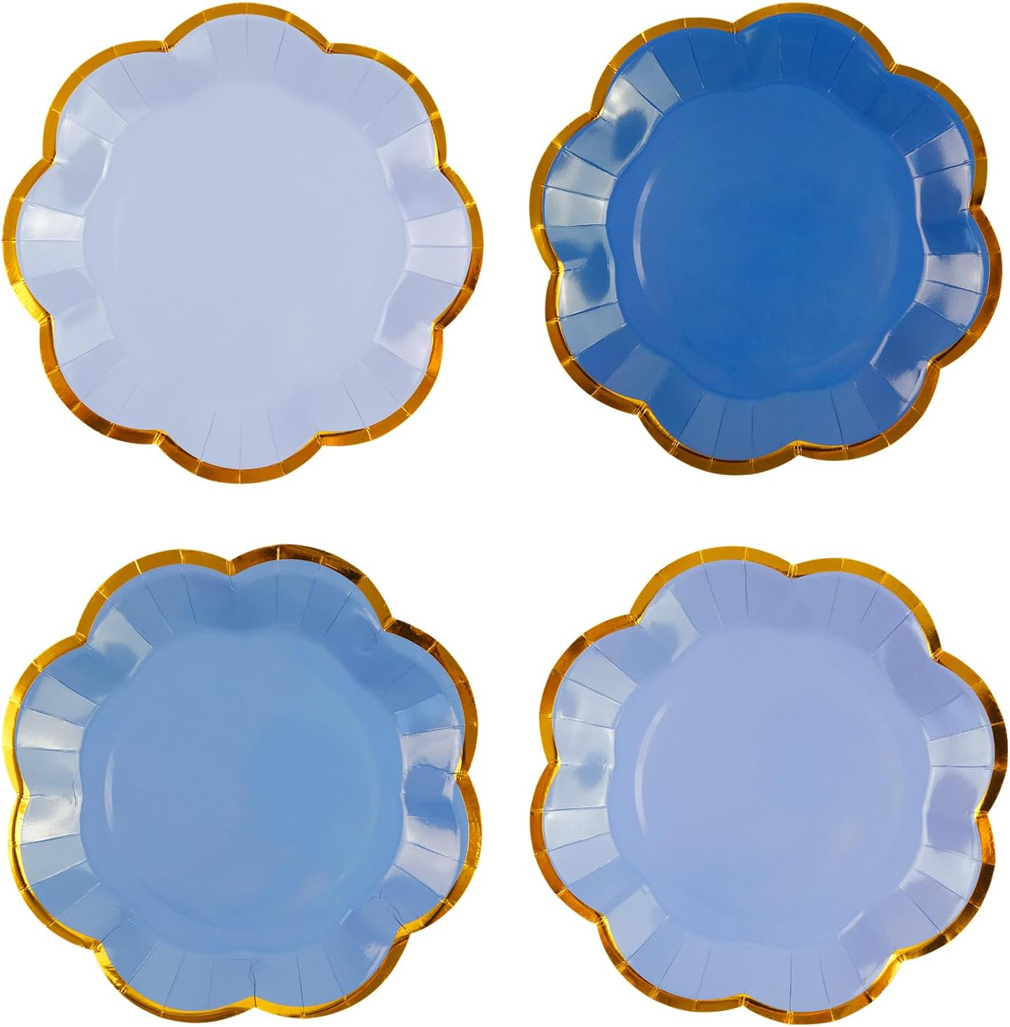 Amazon.com: PUEVENYI 48Pcs Light Blue Scalloped Party Plates - 7inch ...
