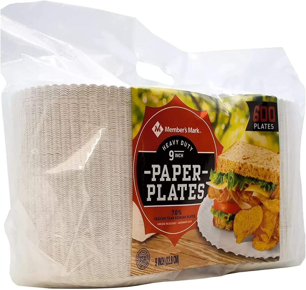Amazon.com: New Super Strong Heavy-Duty Paper Plates, 9" (600 ct ...