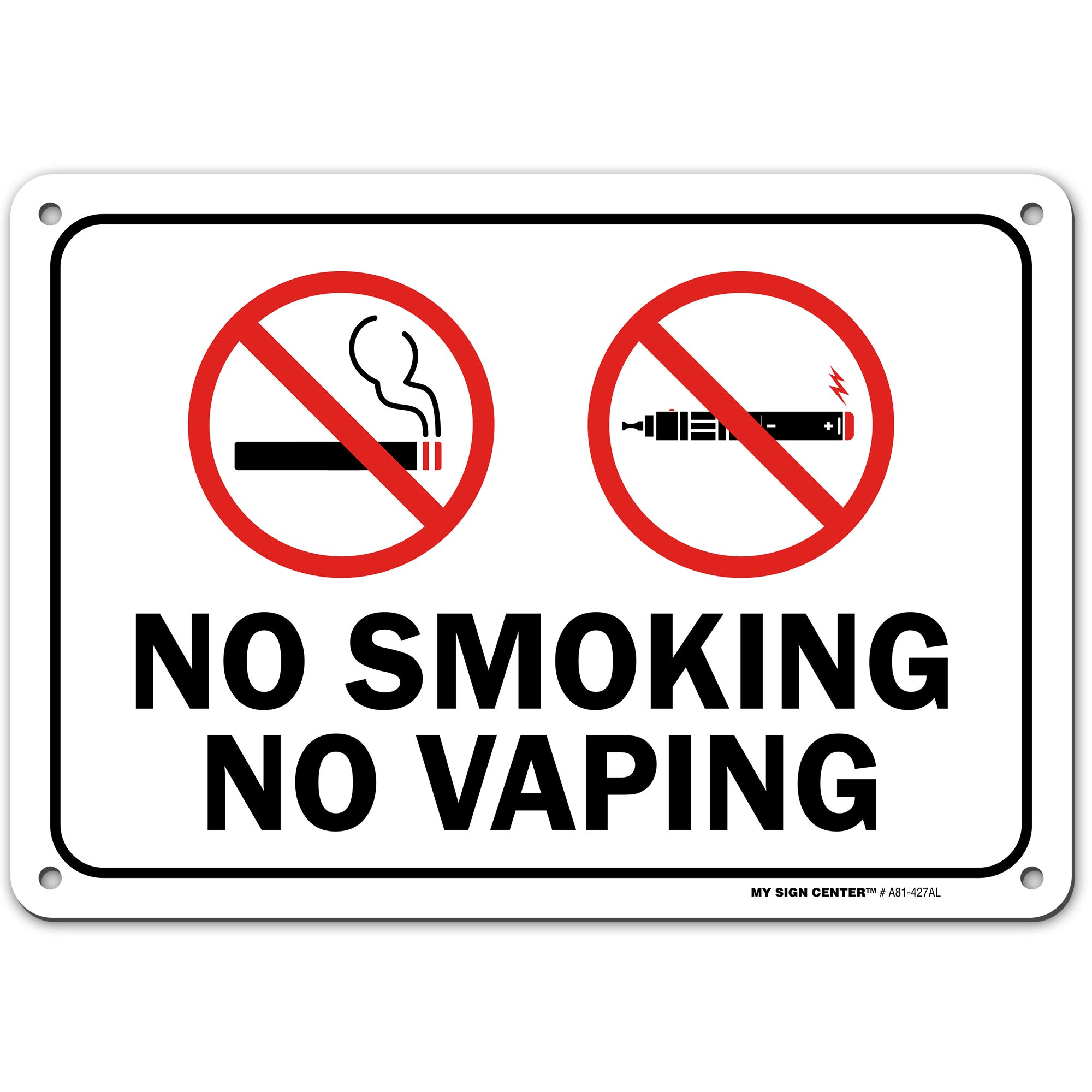 Buy No Vaping Sign, No Smoking Sign, Outdoor Rust-Free Metal, 7" X 10 ...