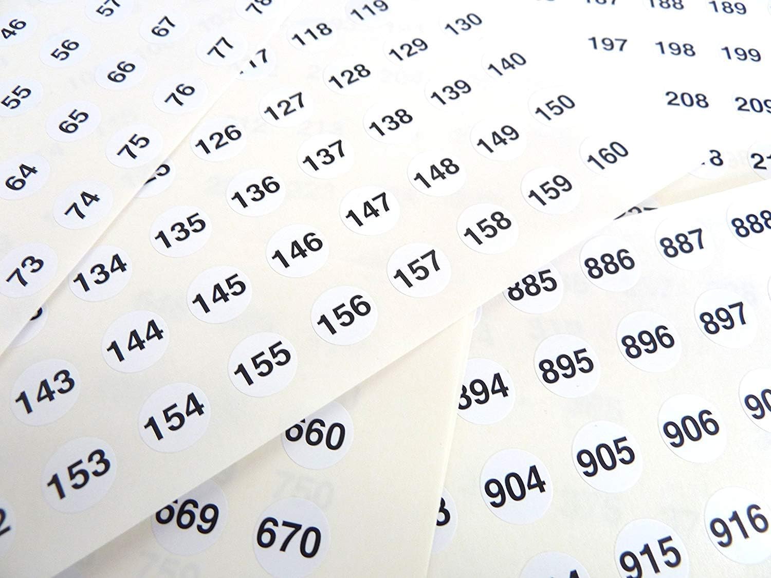 Amazon.com: White 13mm (0.5 inch) Round Consecutive, Sequential Number ...