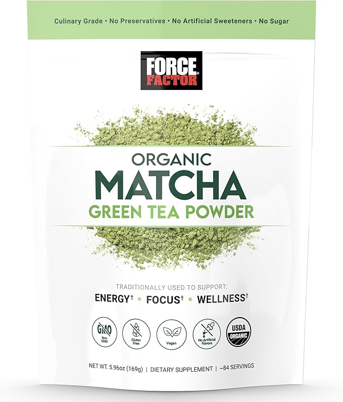 Amazon.com: Force Factor Organic Matcha Green Tea Powder for Energy ...