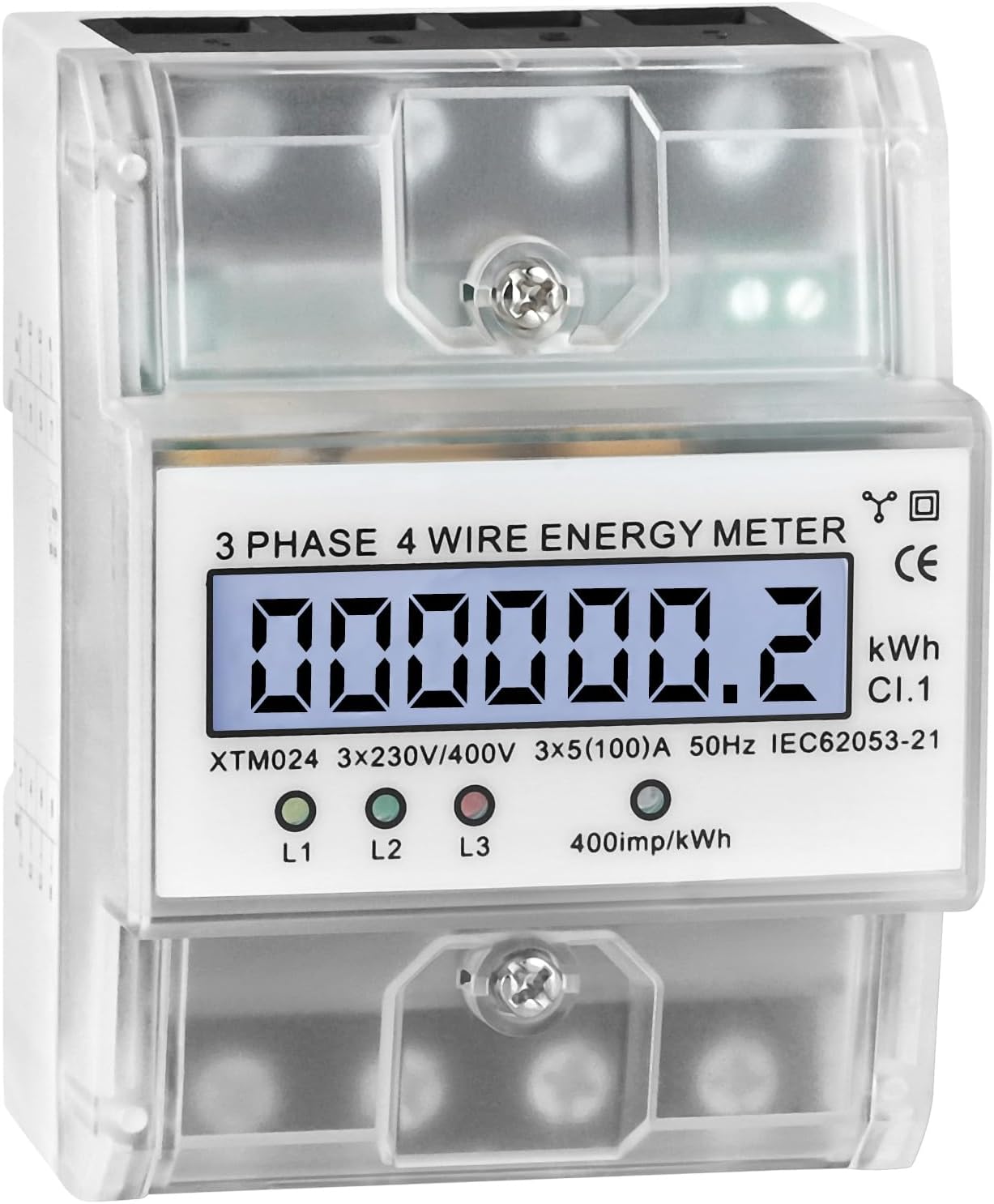 Digitaler Stromzähler 3 Phasen 4-Draht, Stromzähler Hutschiene 230/400V ...