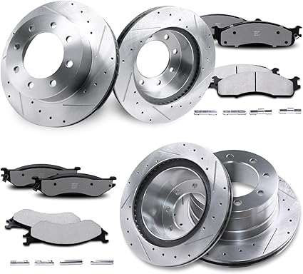 Amazon.com: Uni-Links Front & Rear Drilled and Slotted Disc Brake ...