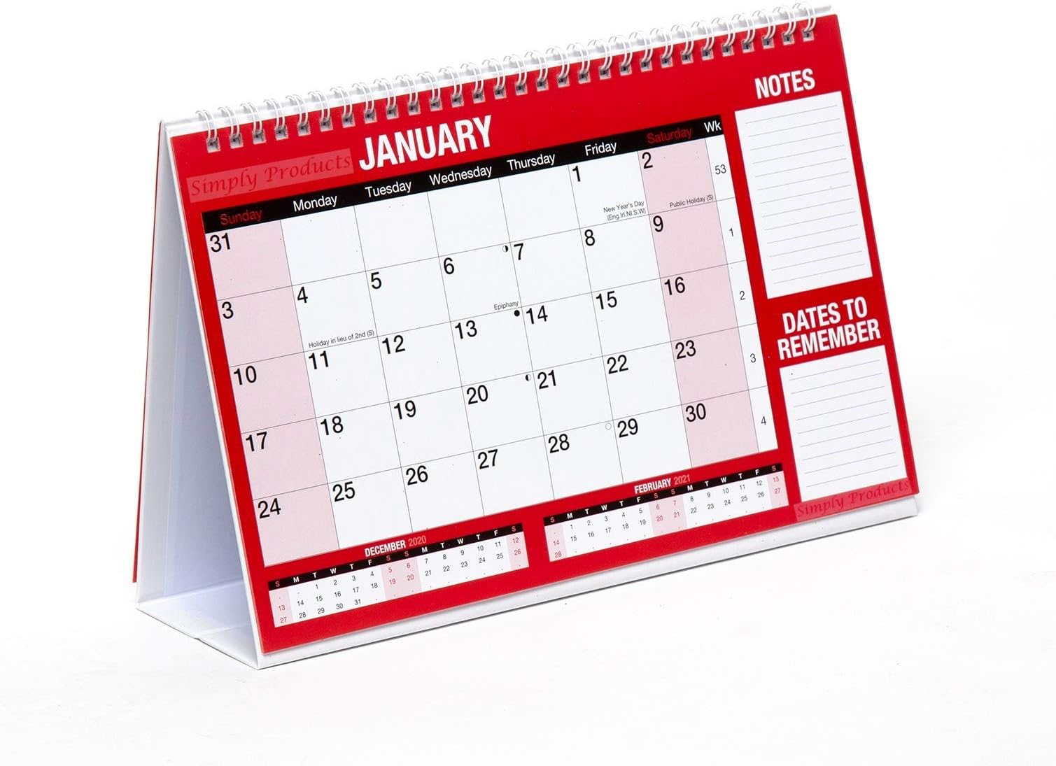 2024 One Month to View UK Stand Alone Desk Office Table Calendar ...