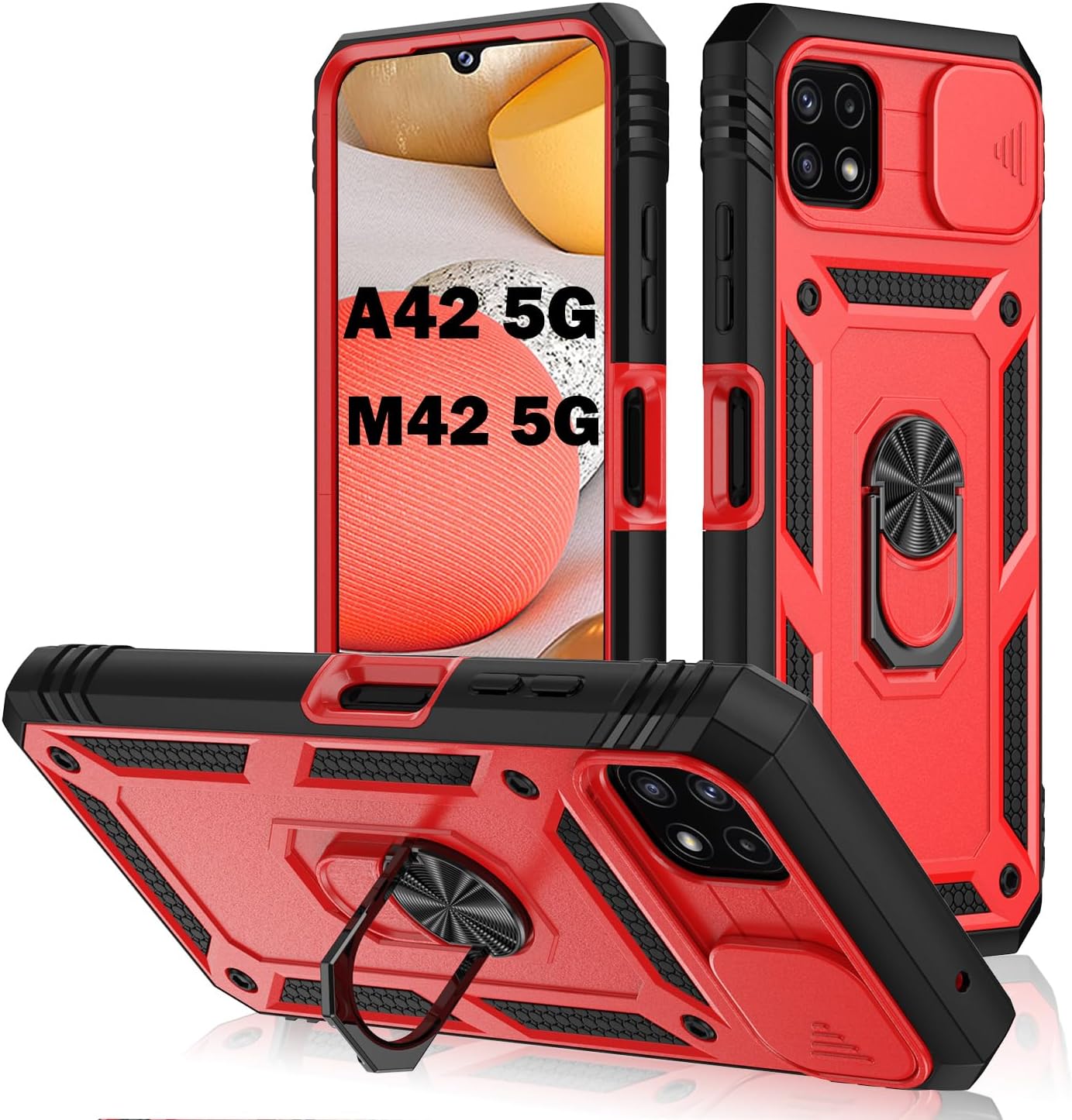 Amazon.com: PASNEW Case for Samsung Galaxy A42 5G / M42 5G Cases with Stand & Slide Camera Cover ...