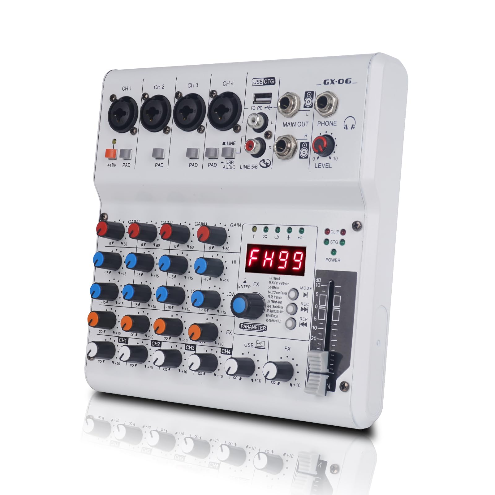 Snapklik.com : Yamnweo GX-06 White 6-Channel Portable Audio Mixer
