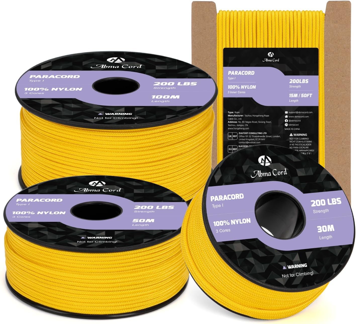 Abma Cord 2mm Paracord 30m Nylon Rope 3 Strands Type I Cord for DIY ...