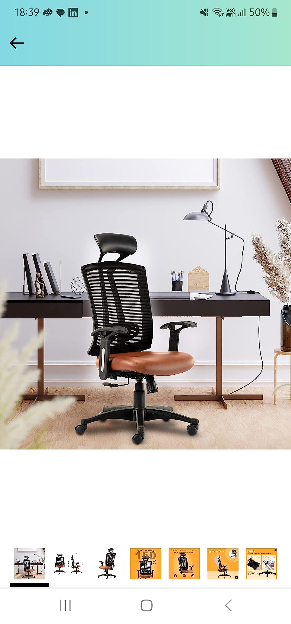 HOF® F509 Professional High Back Revolving Home and Office Desk Chair ...