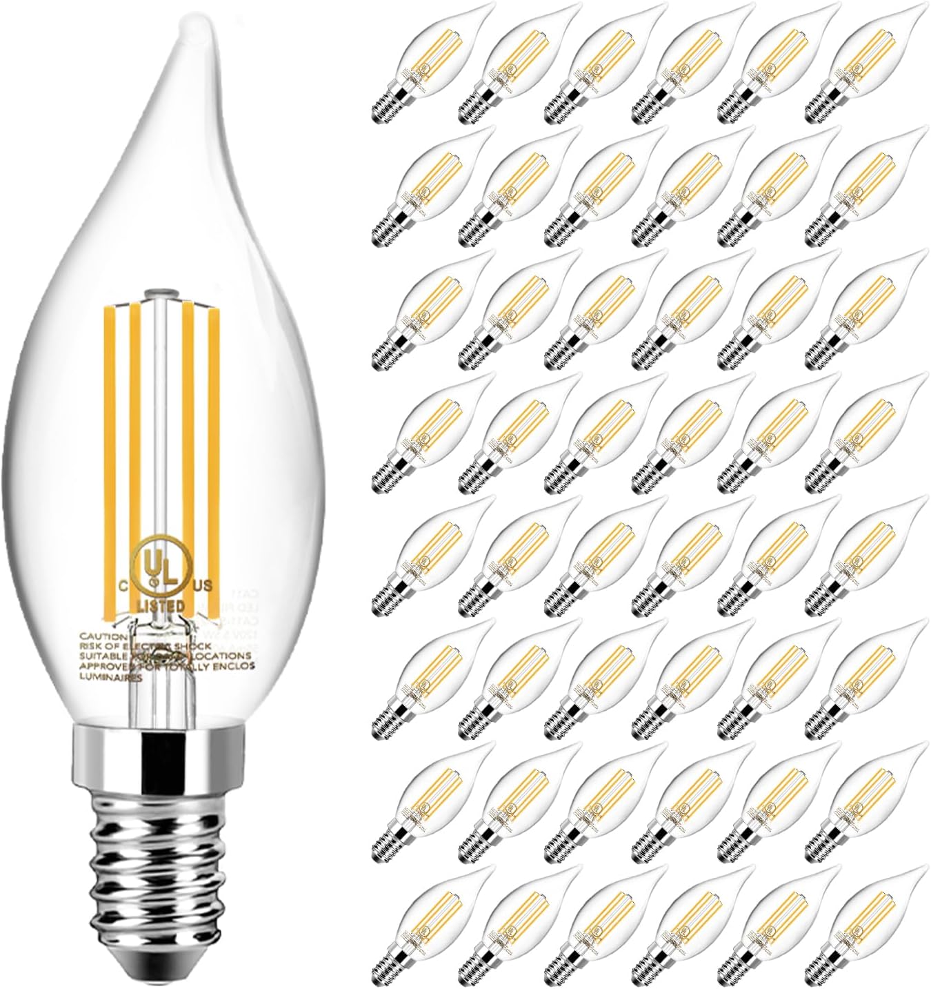 TJOY LED Candelabra Bulb Dimmable, 60W Equivalent LED Chandelier Light ...