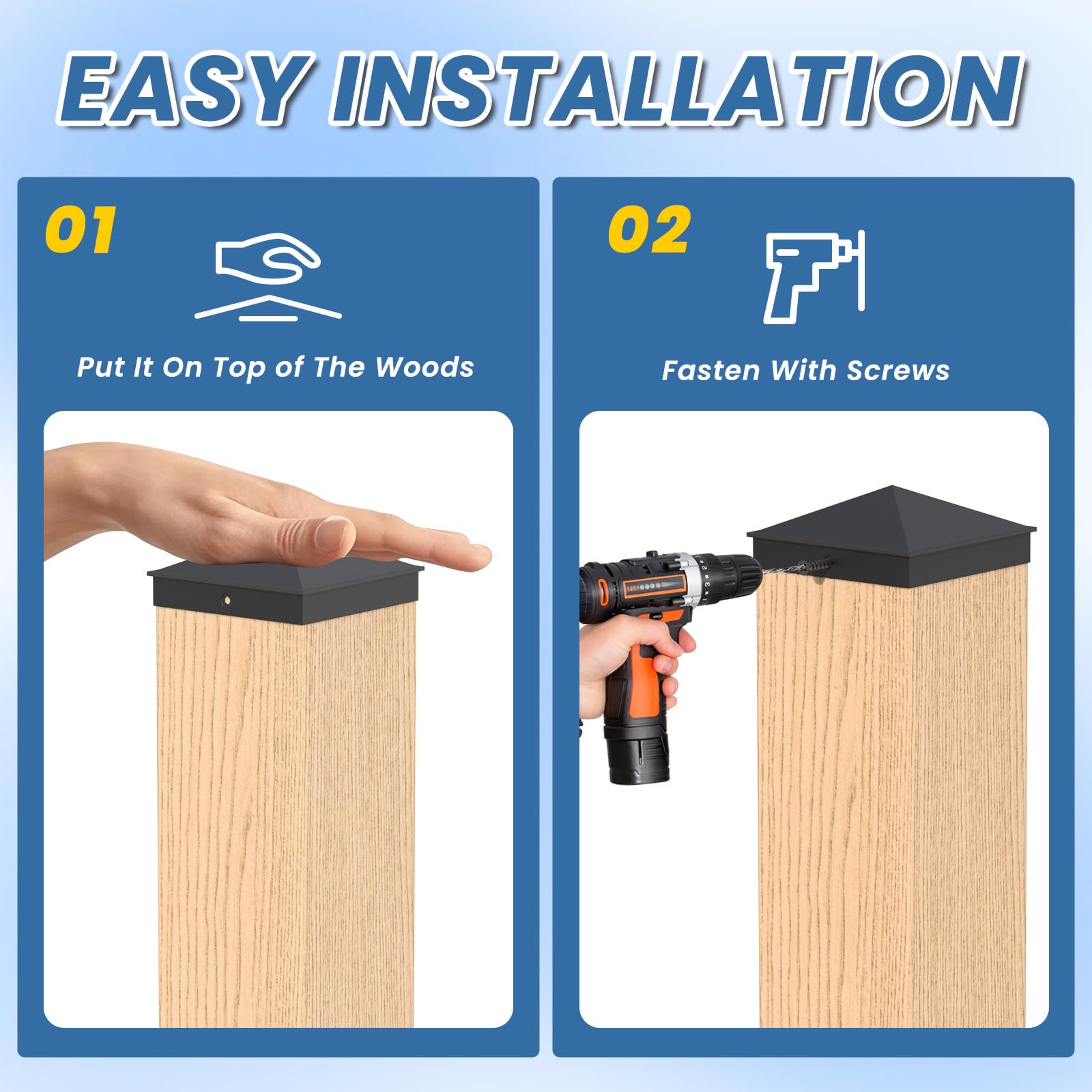Snapklik.com : XIHUWZ 4x4 Fence Post Caps, 20 Pack Aluminum Pyramid ...
