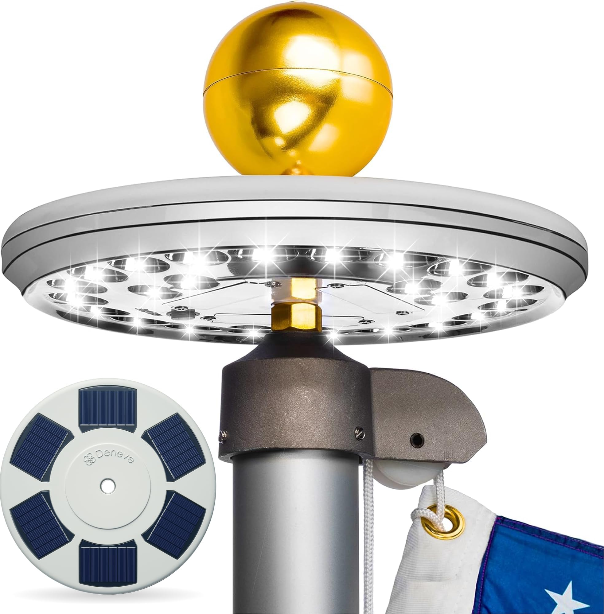 Amazon.com: Flag Pole Light Solar Powered 1000 Lumen Aluminum Solar ...