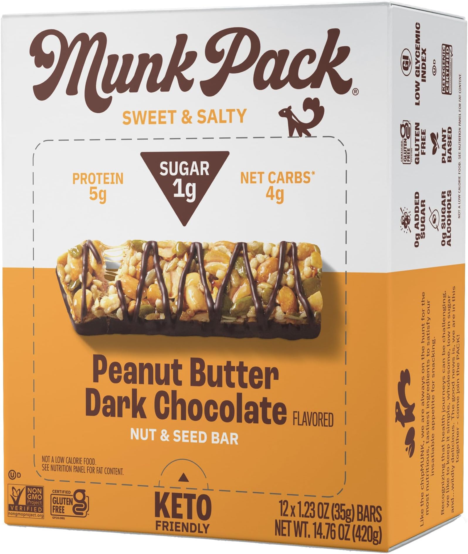 Amazon.com: NICK'S Peanut Chocolate Snack Bar, Keto Nut Snack for ...
