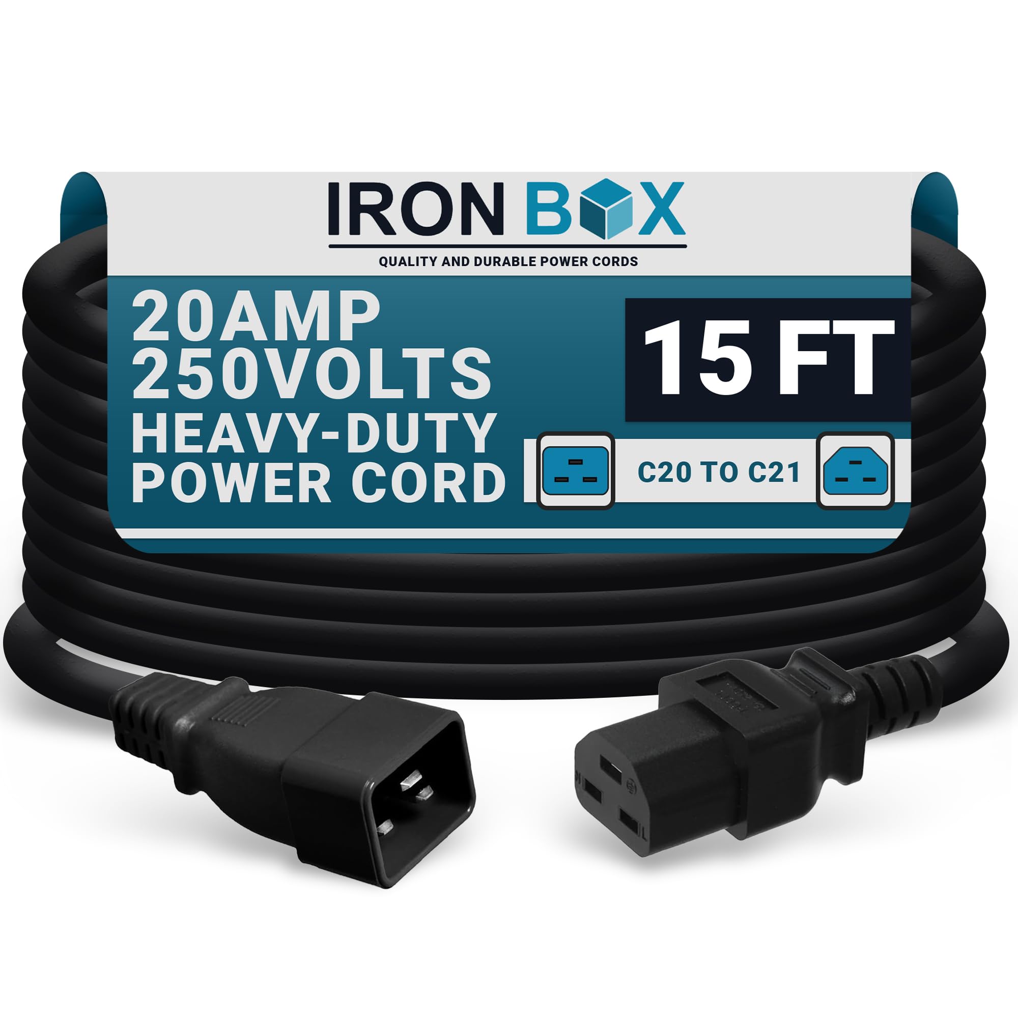 Amazon.com: IronBox Electric - Heavy-Duty C20 to C21 Power Cable - 20A ...