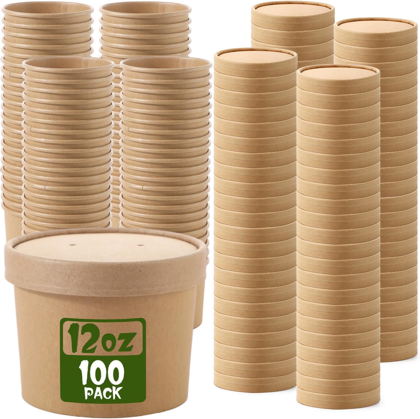 Amazon.com: FISDEN 50 Pack Paper Soup Containers with Lids, 25 Oz To Go ...
