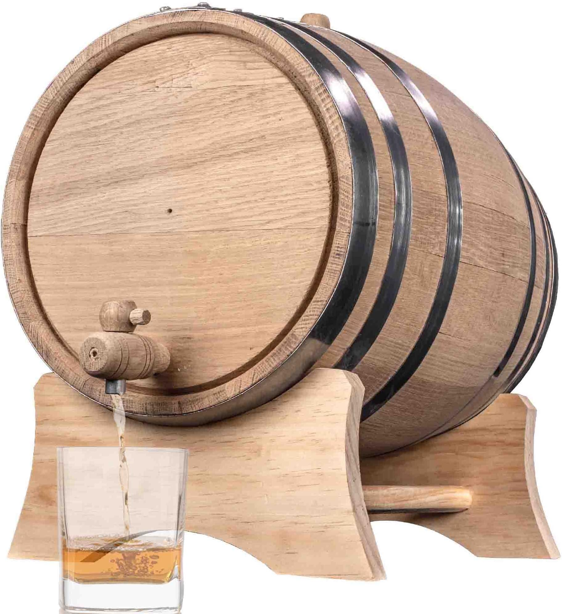 Amazon.com: 5 Gallon Oak Barrel - Wooden Whiskey Barrel Wine Barrel - for The Home Brewer ...