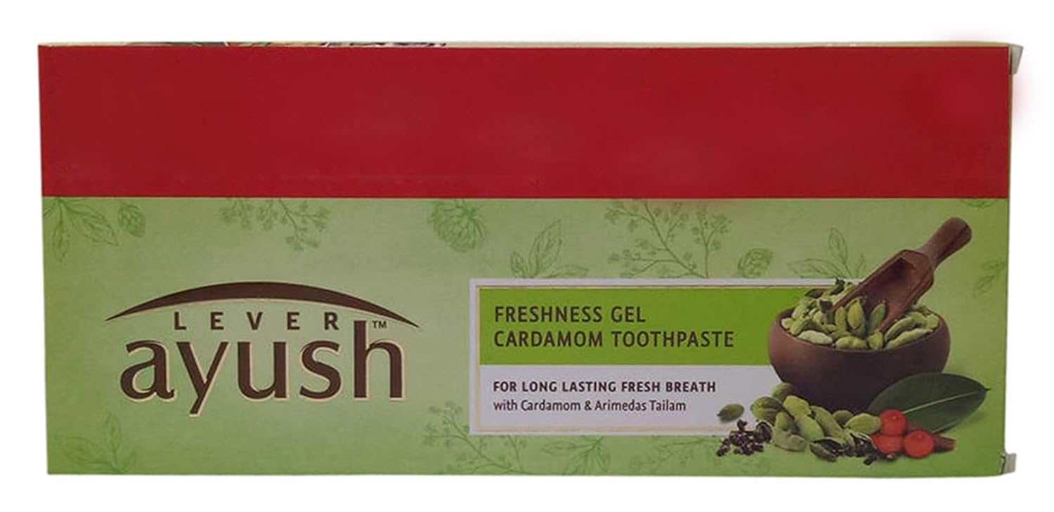 Buy Lever Ayush Freshness Gel Toothpaste - Cardamom, 300g Combo Pack ...