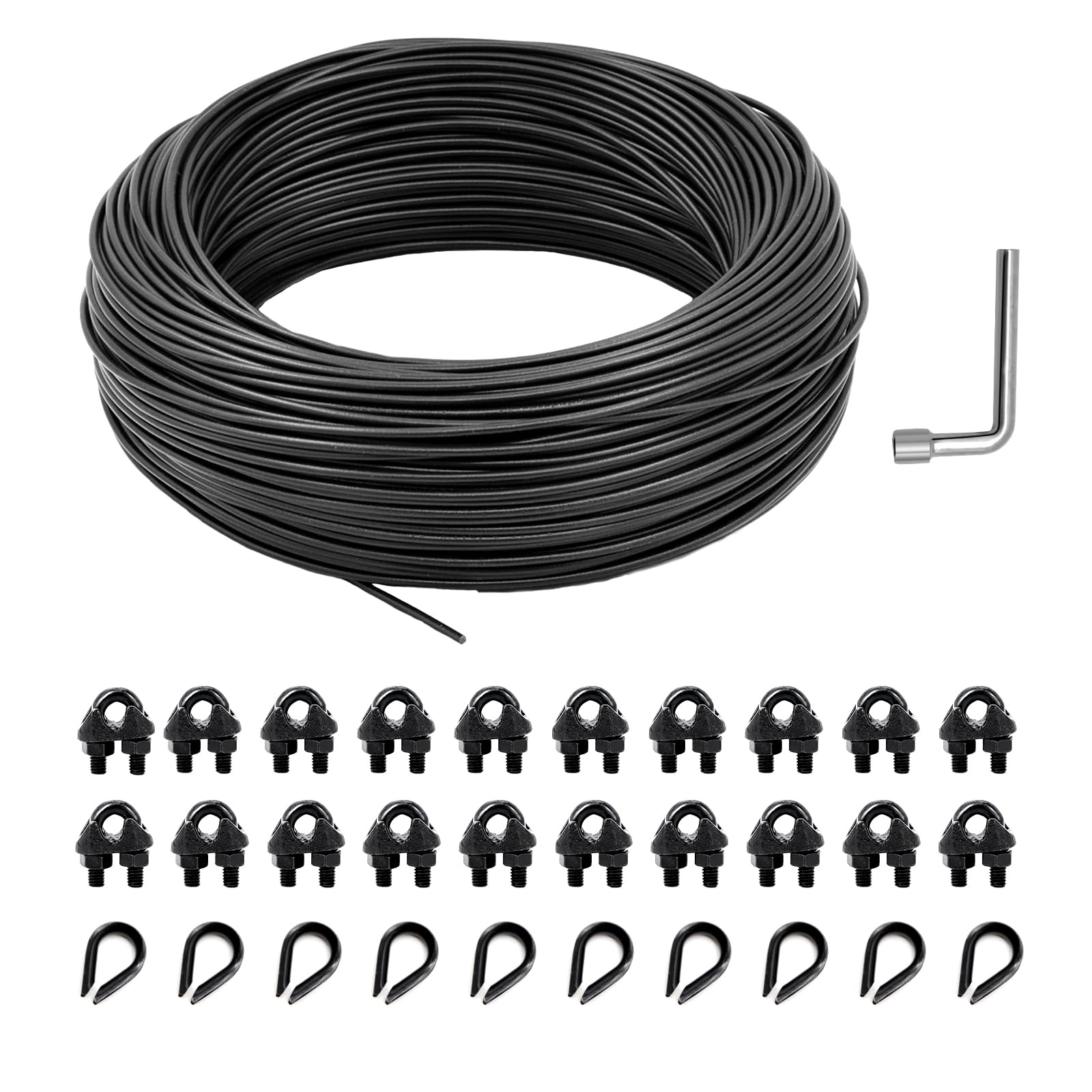 hannger String Light Hanging Kit, Full Black Globe String Lights ...