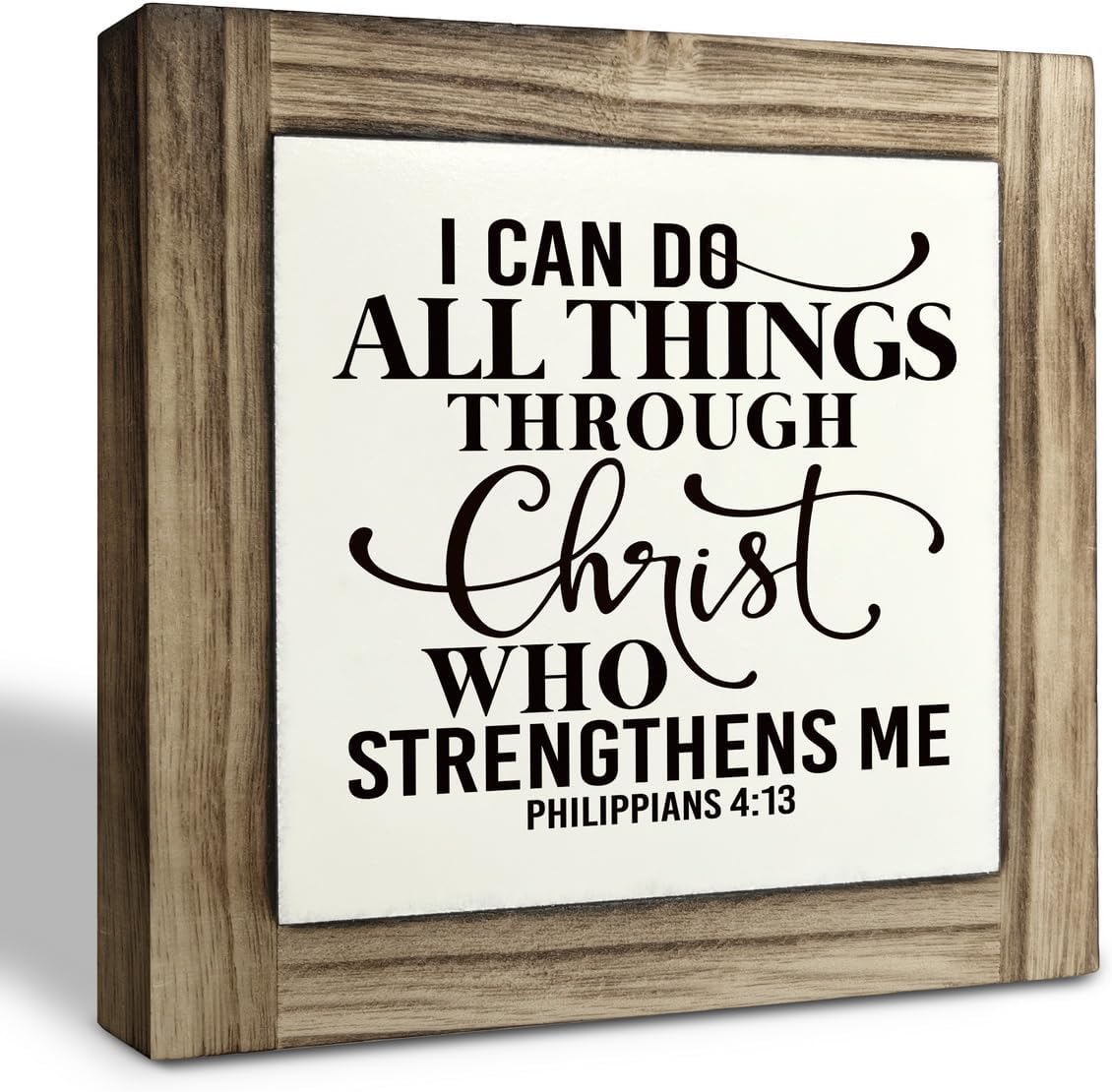 Amazon.com: Christian Sign, Box Wood Plaques Desk Décor, Religious Wood ...