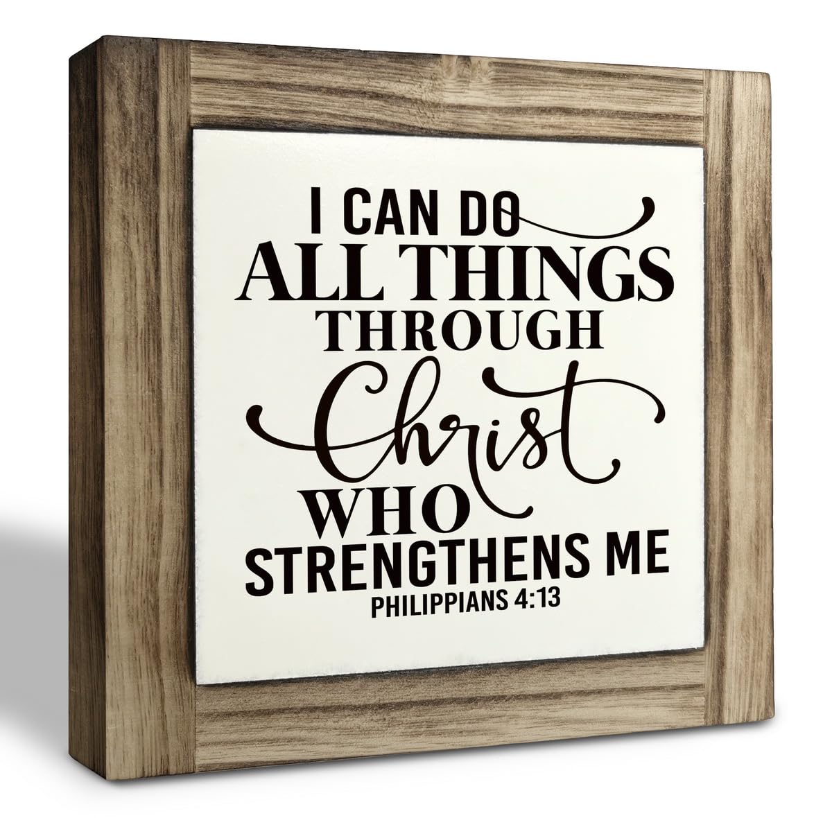 Amazon.com: Christian Sign, Box Wood Plaques Desk Décor, Religious Wood ...