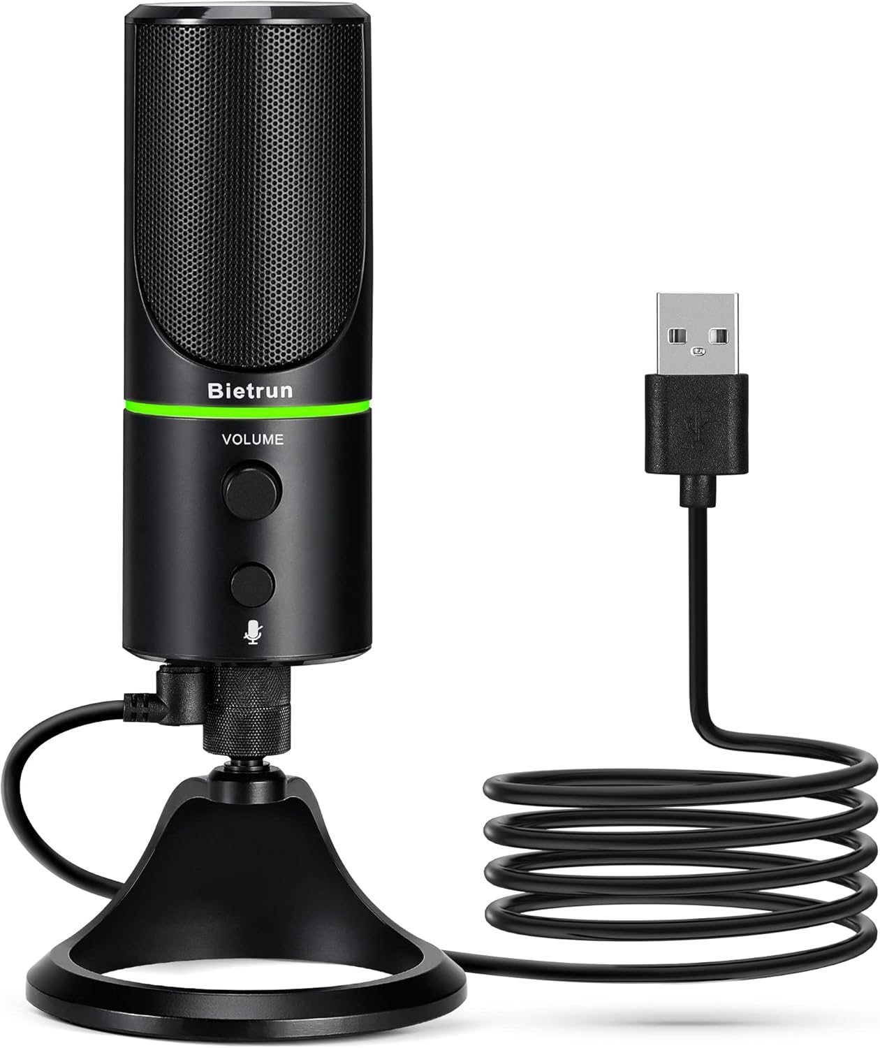 Amazon.com: Bietrun USB Microphone, Computer Condenser Gaming Mic for ...