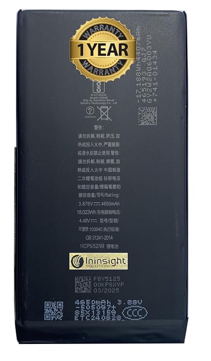 ININSIGHT SOLUTIONS Original 3480 mAh Battery for iPhone 15 Plus ...