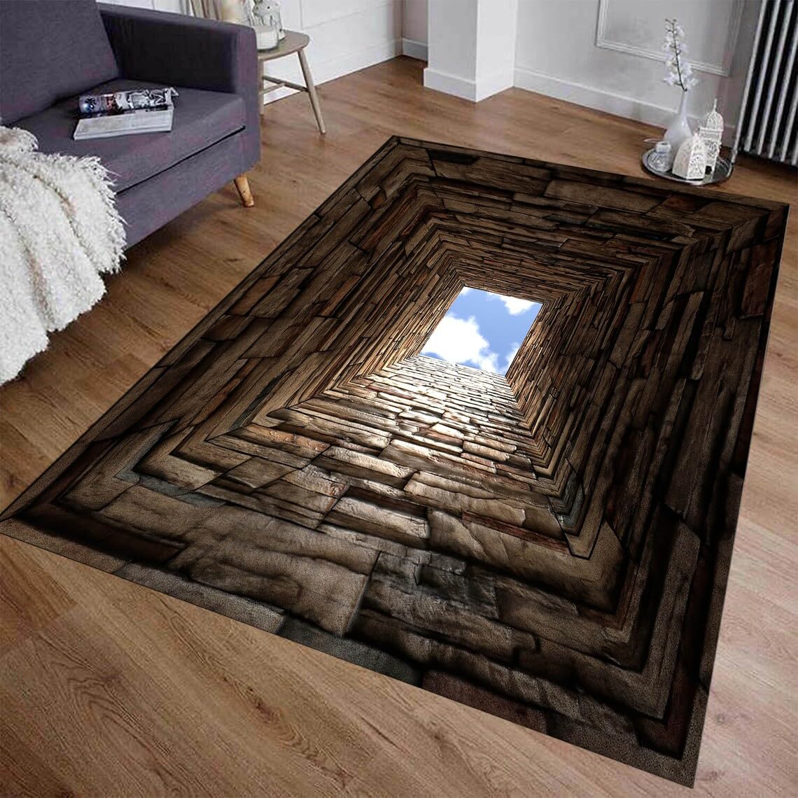 Amazon.com: Owingus Design 3D Optical Illusion Rug, Colorful Vortex ...