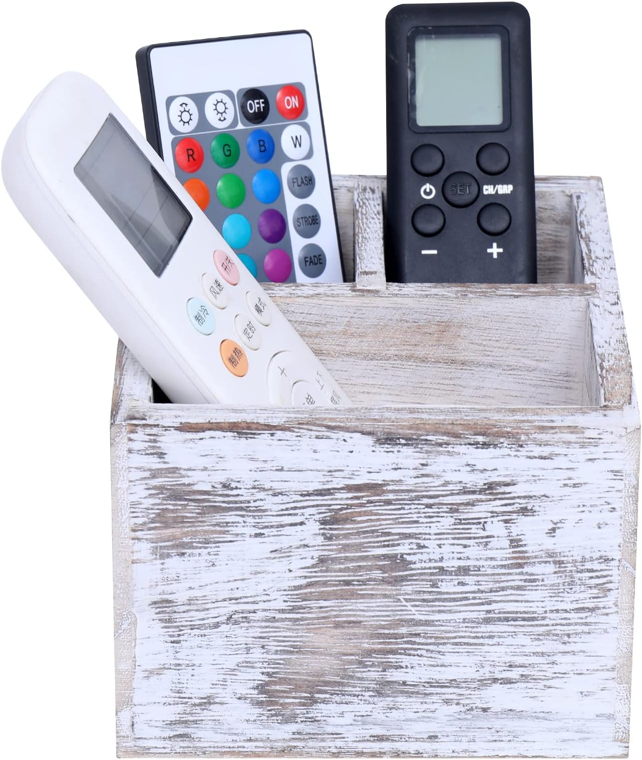 Amazon.com: MyGift Rustic Solid Torched Wood TV Remote Control Holder ...