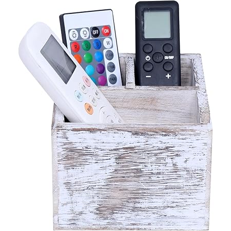 Amazon.com: MyGift Rustic Burnt Wood Remote Control Holder with 2 ...