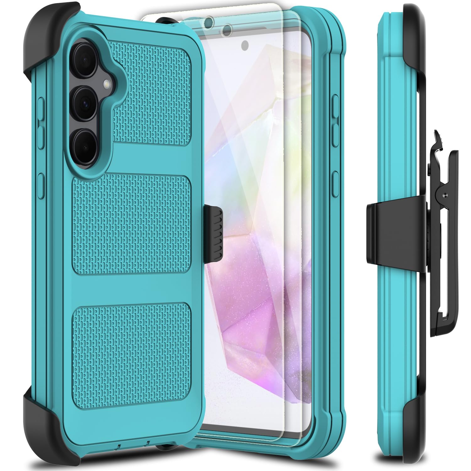 Amazon.com: Leptech for Samsung Galaxy A35 5G Case with 2 Pack Tempered Glass Screen Protector ...