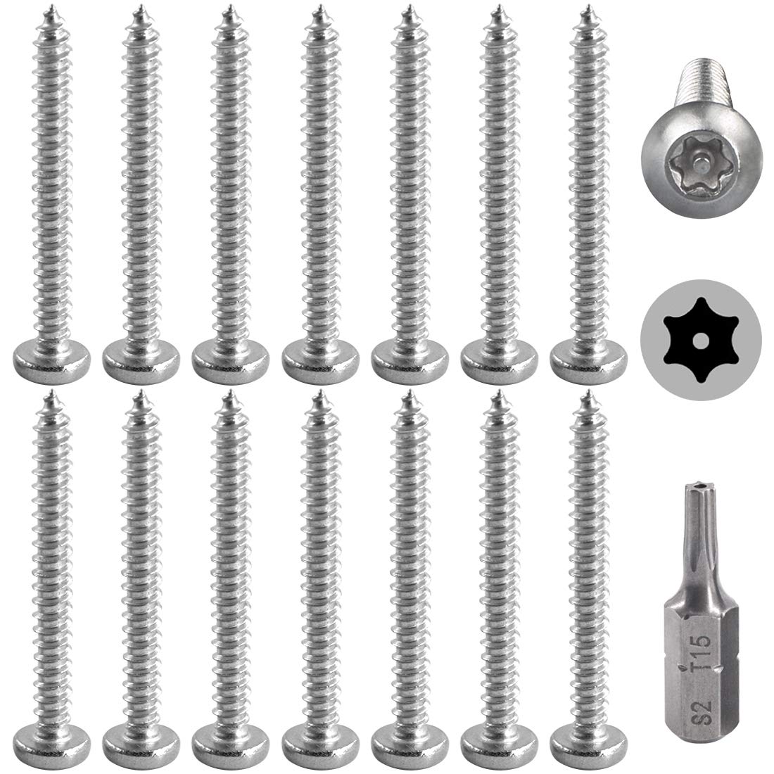 Snapklik.com : Hilitchi 50Pcs #6 X 1 1/4" Stainless Steel Button Head ...
