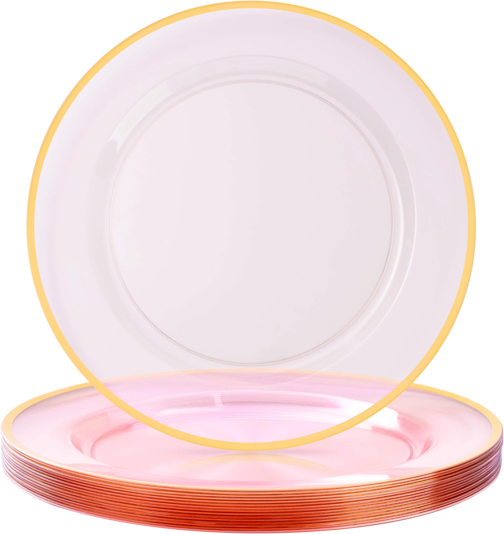 Amazon.com | Blue Sky Pink Charger Plates With Gold Rim 4 Pack - 13 ...