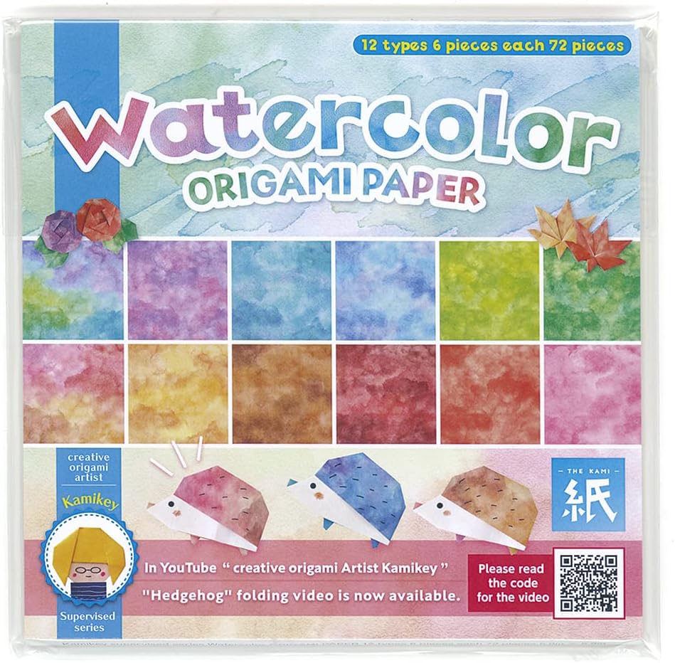 Amazon.com : Set of Watercolor Origami Papers printed on one side for ...