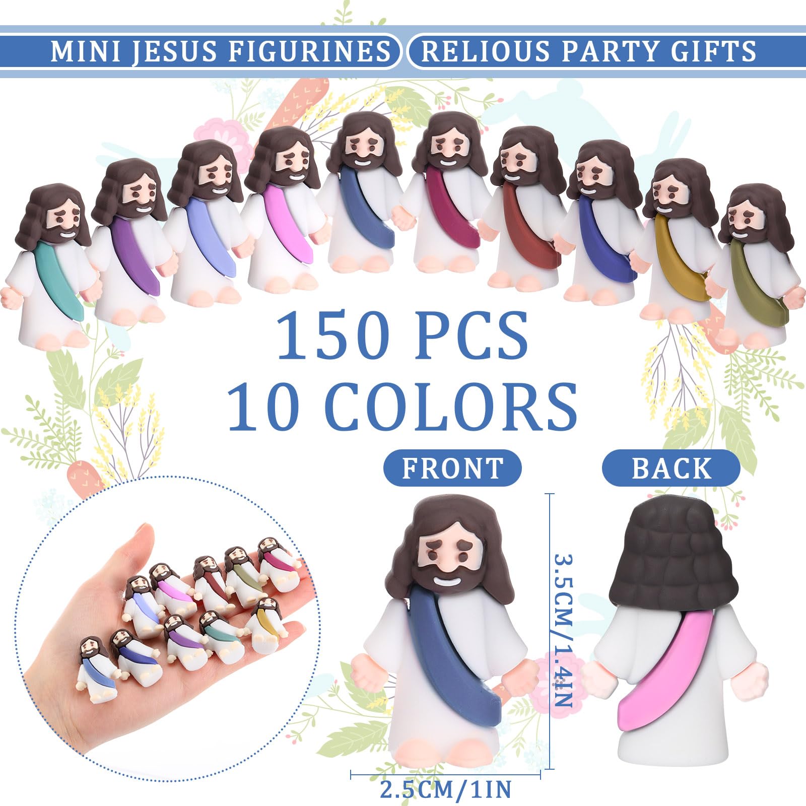 Snapklik.com : Barydat 150 Pack Mini Jesus Figurines Bulk Little Jesus ...