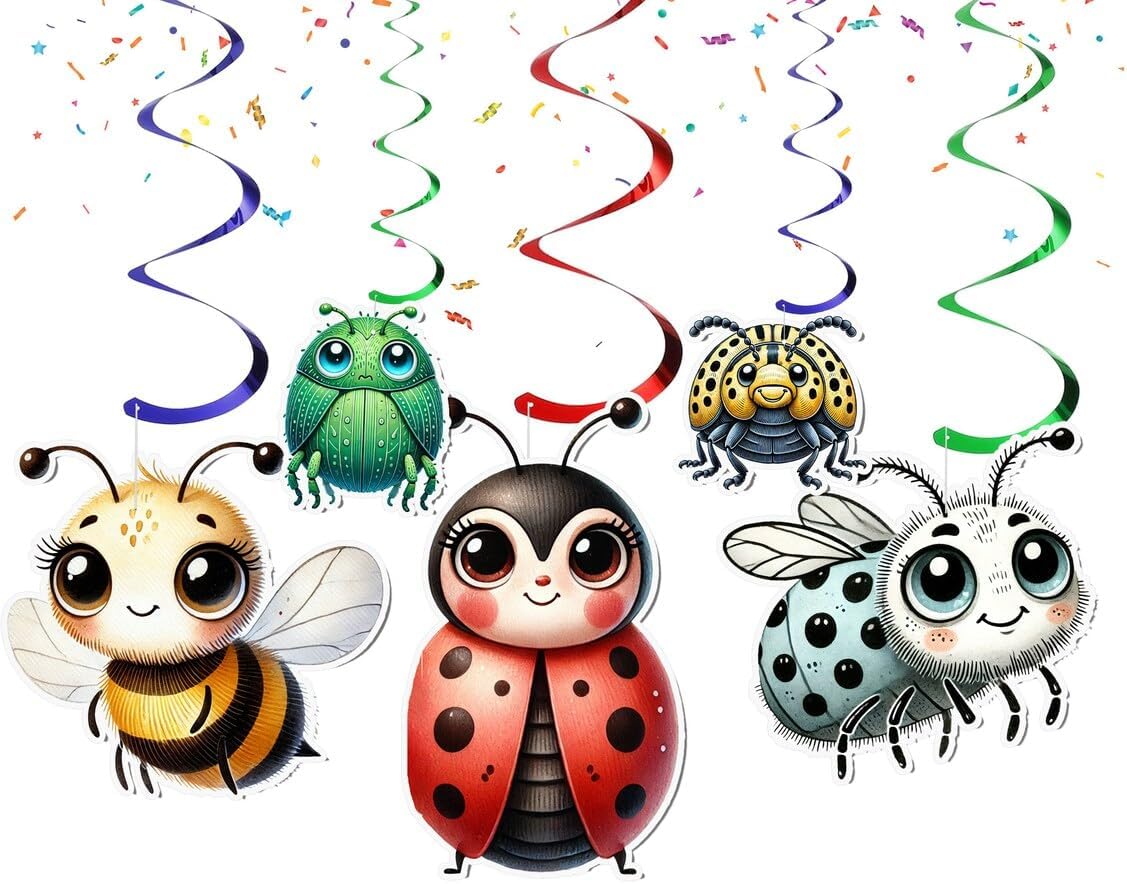 Amazon.com: Bug-Themed Party Streamers Set - 10 Piece Colorful Insect ...