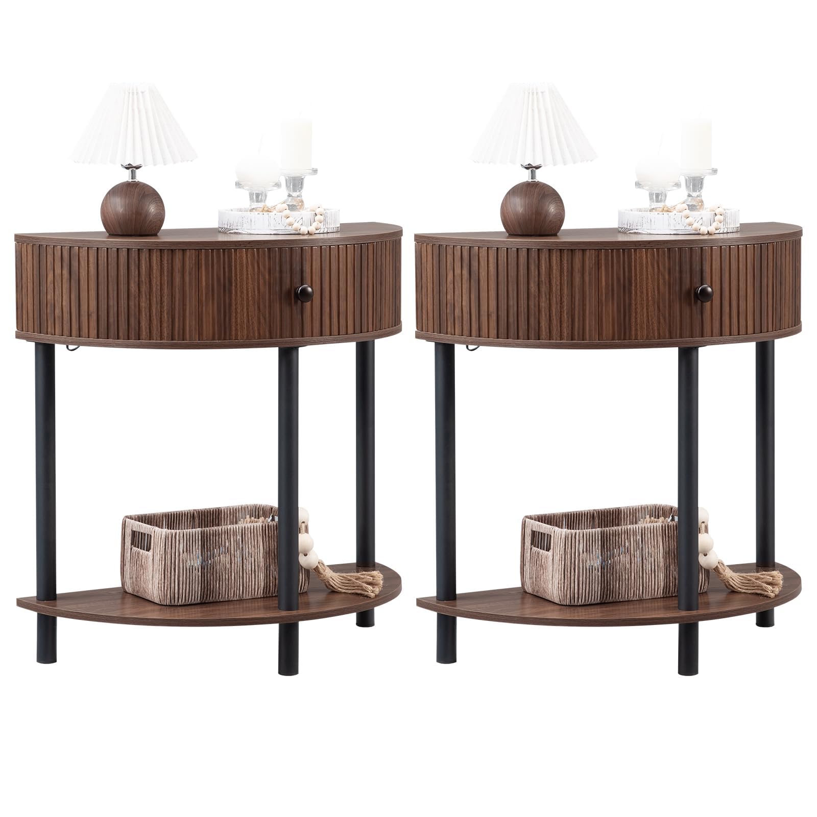 Snapklik.com : Wnutrees Fluted Half Moon Console Table, Bohemia Small ...