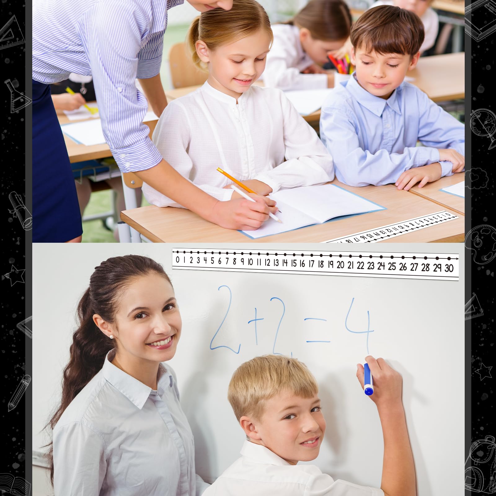 Write And Wipe Number Line 48 Pieces Number Line 0 To 30 Student Desk ...