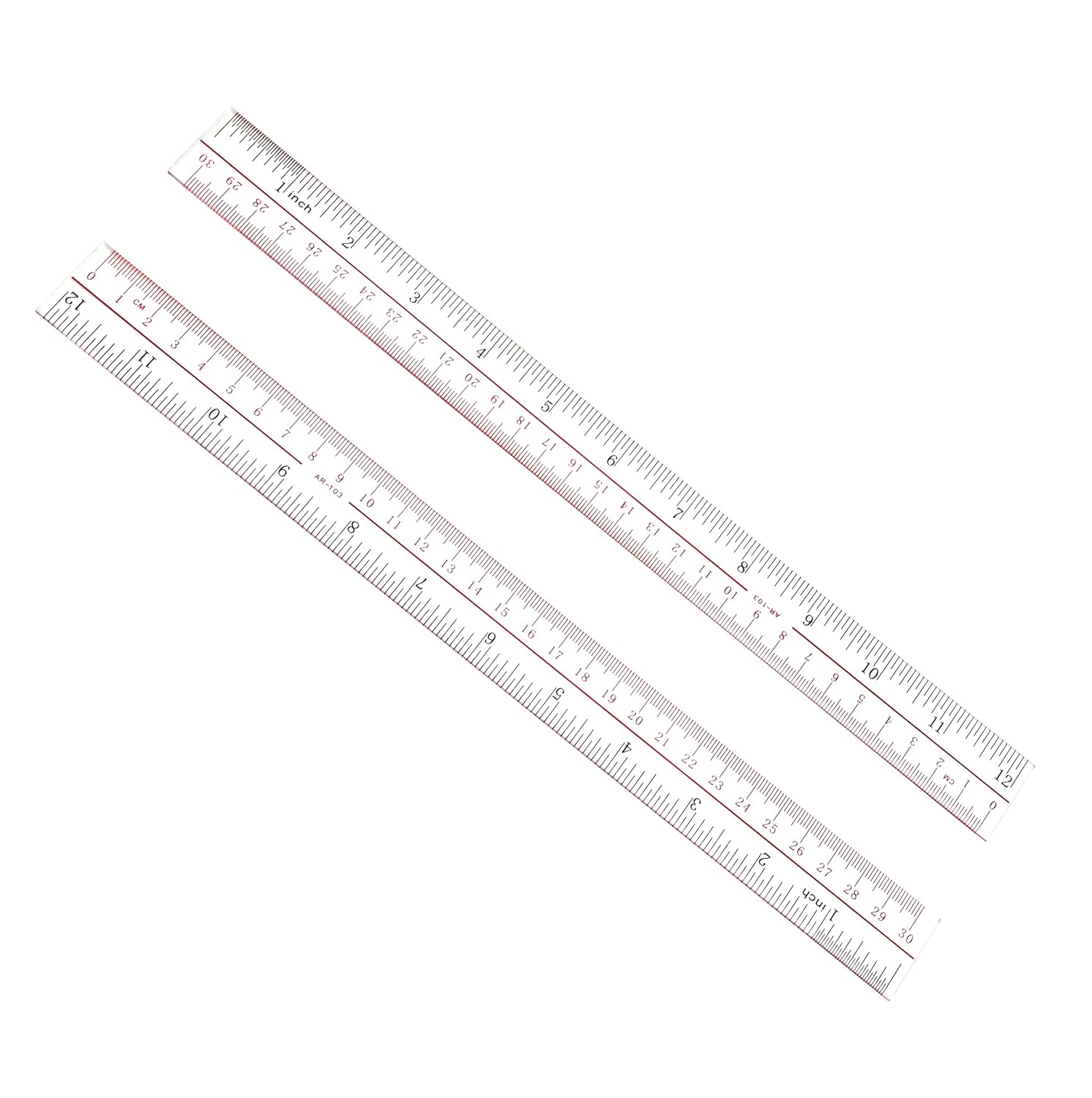 Amazon.com: Zotemo 12 inch Plastic Ruler Straight Ruler, 2 Pack, 30 ...